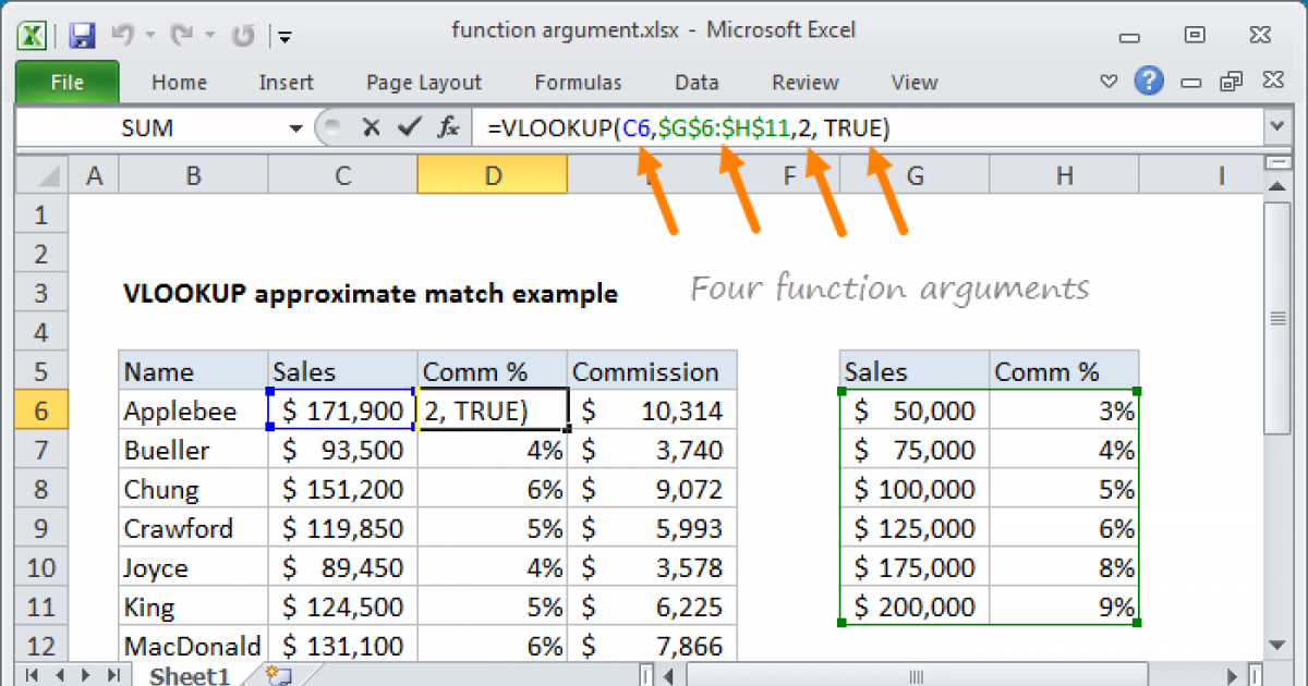 Excel Function Argument Exceljet